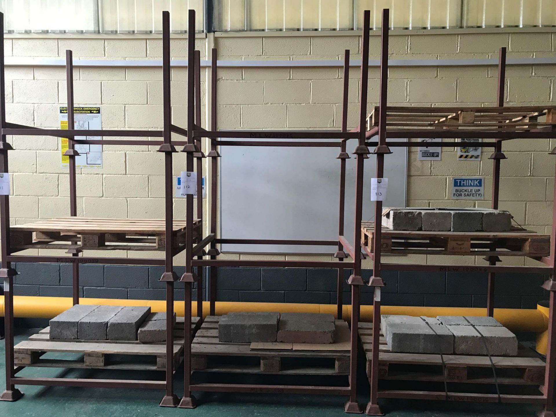 3x 4 Post Metal Stillages 1070mm x 1270mm x 920mm 1000kg capacity ...