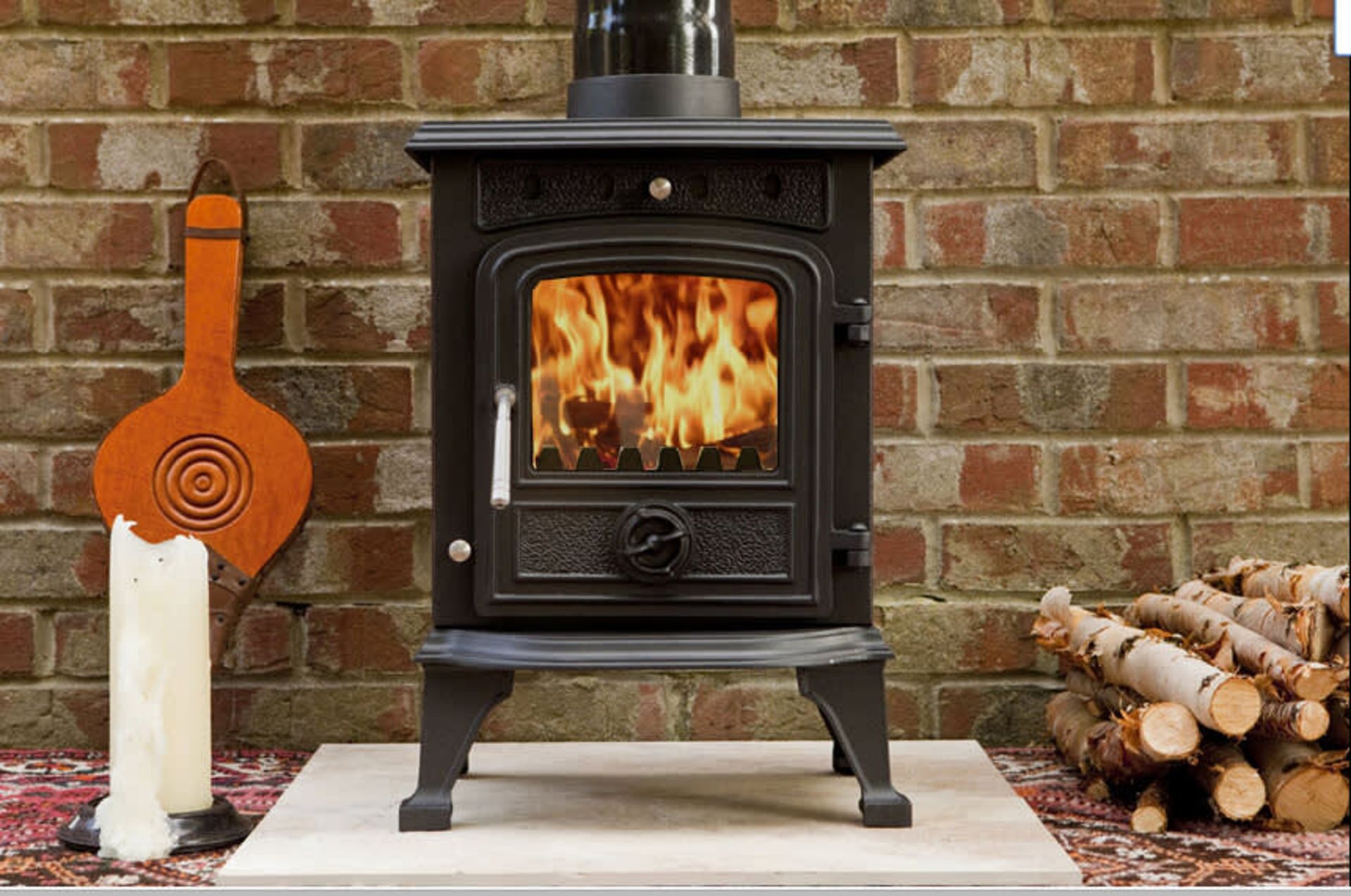 NEW CAST IRON 6KW LOG BURNER MULTI FUEL Appraisal: Used Model/Serial No ...