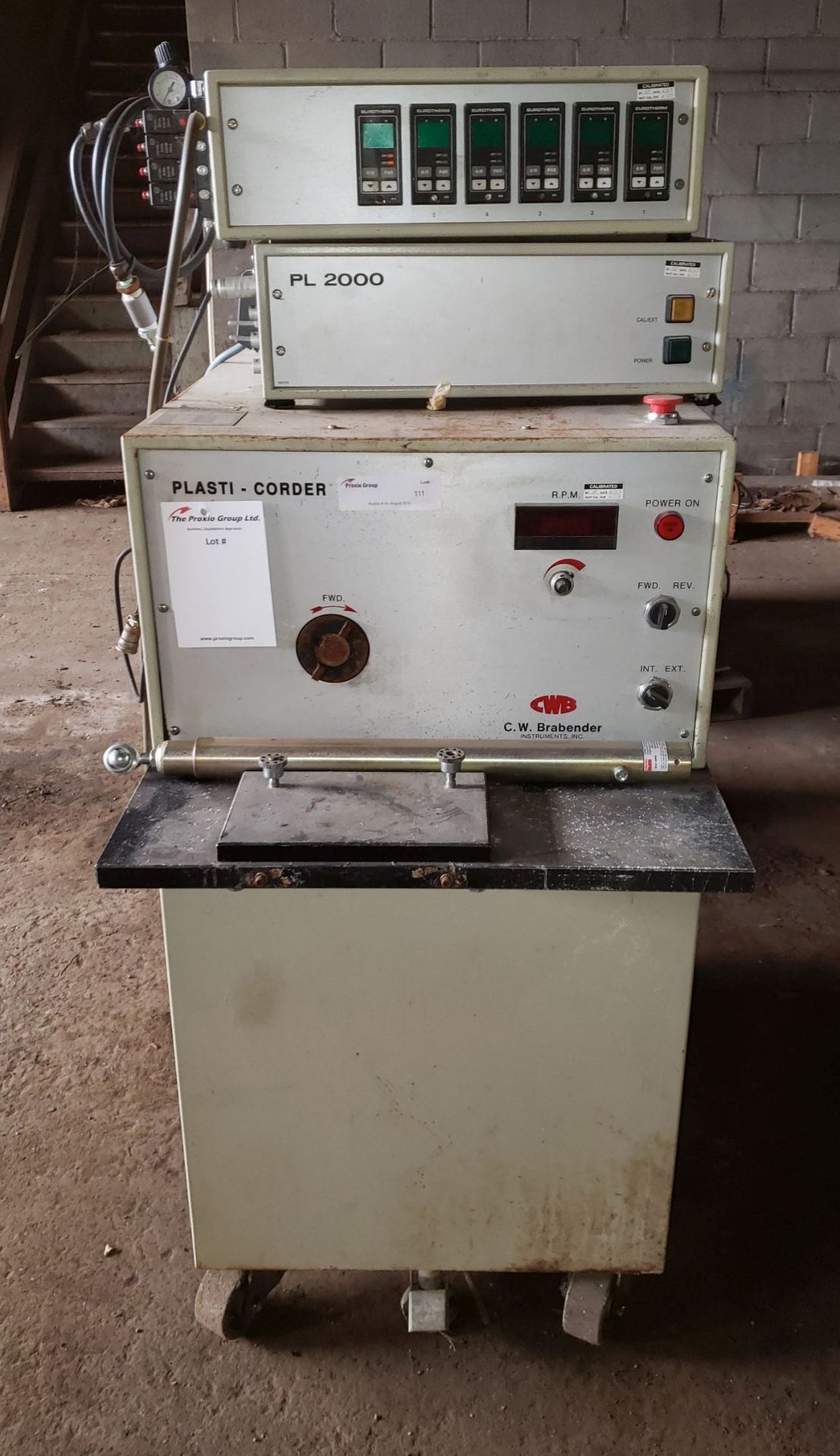 Brabender Plasti-Corder Extruder, no barrel, Type DR-2051, with thermal ...