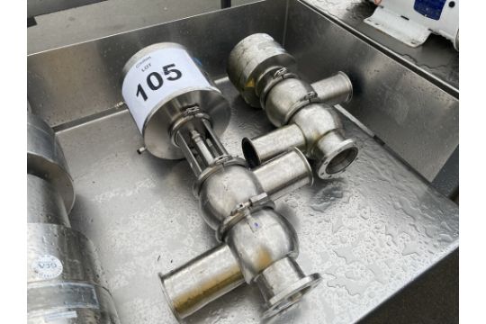[Lot] (2) GEA T-smart type stainless diverter valves. [Rigging Fee: $75.00]