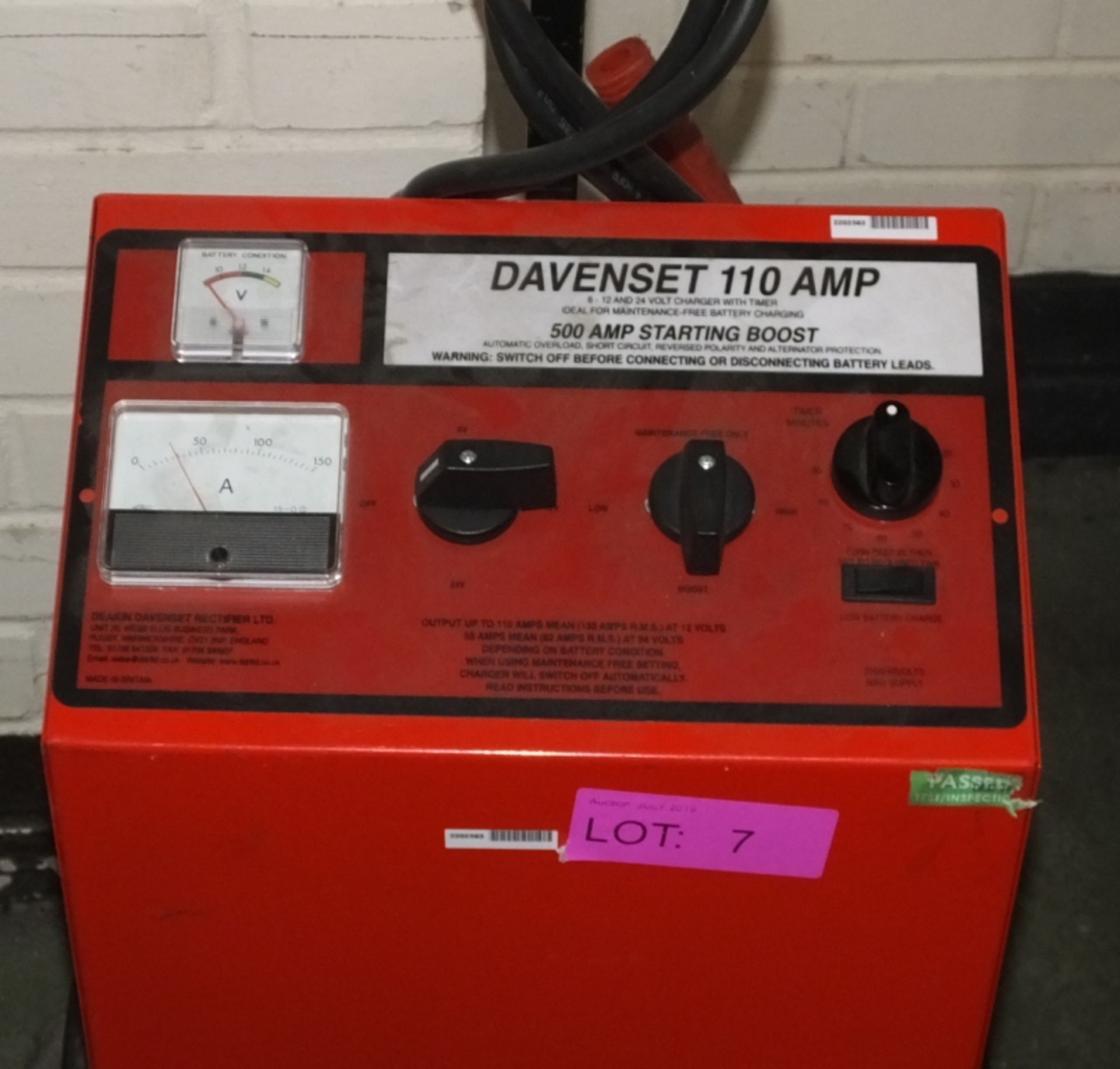 Davenset 110Amp Battery Charger Trolley