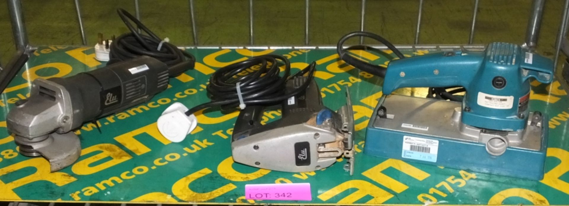 ELU WS12E Grinder 240v, ELU ST152E Jigsaw 240v, Makita 9045N Sander 110v
