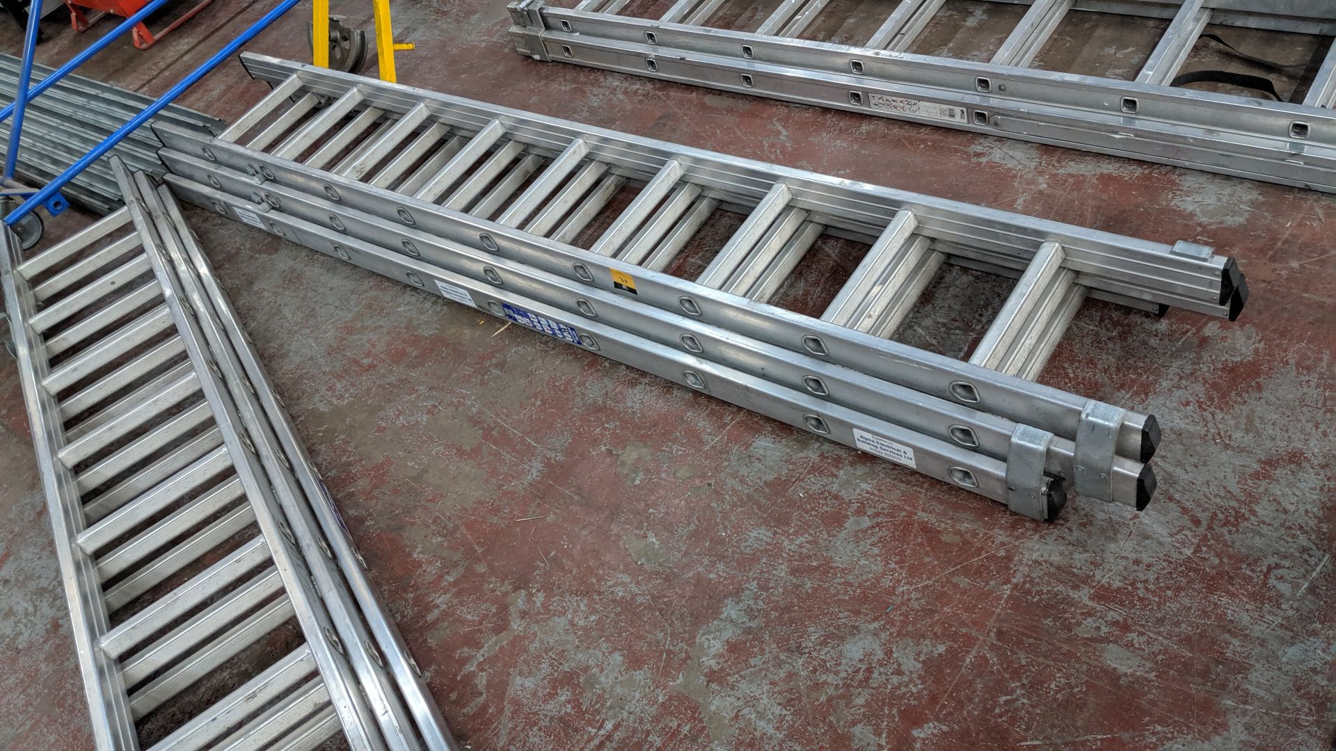 Set of triple rung ladders by British Ladders, each section measuring 2 ...