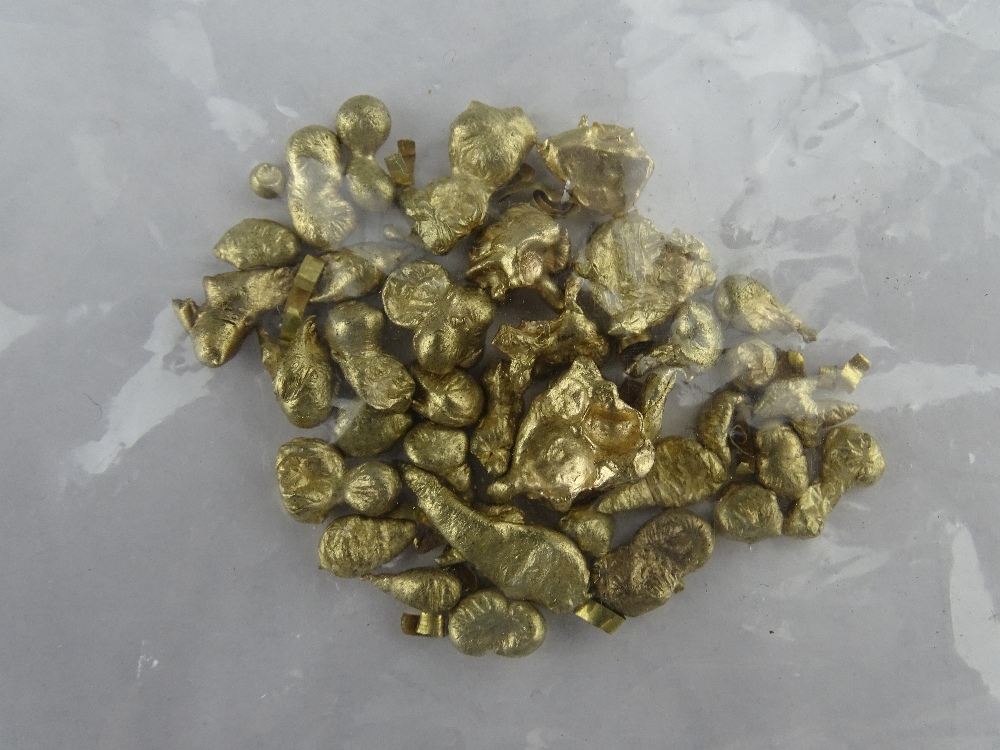 PURE WELSH GOLD FROM CLOGAU MINE being 17 grms of small gold nuggets ...