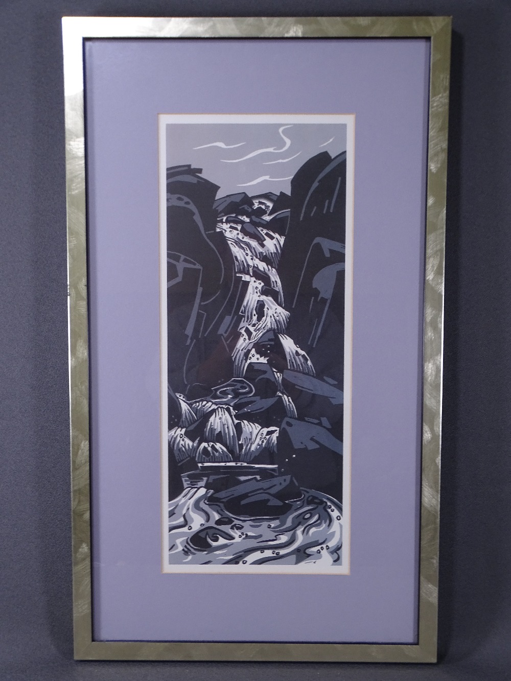 SIR KYFFIN WILLIAMS RA unsigned print - a waterfall from an original ...