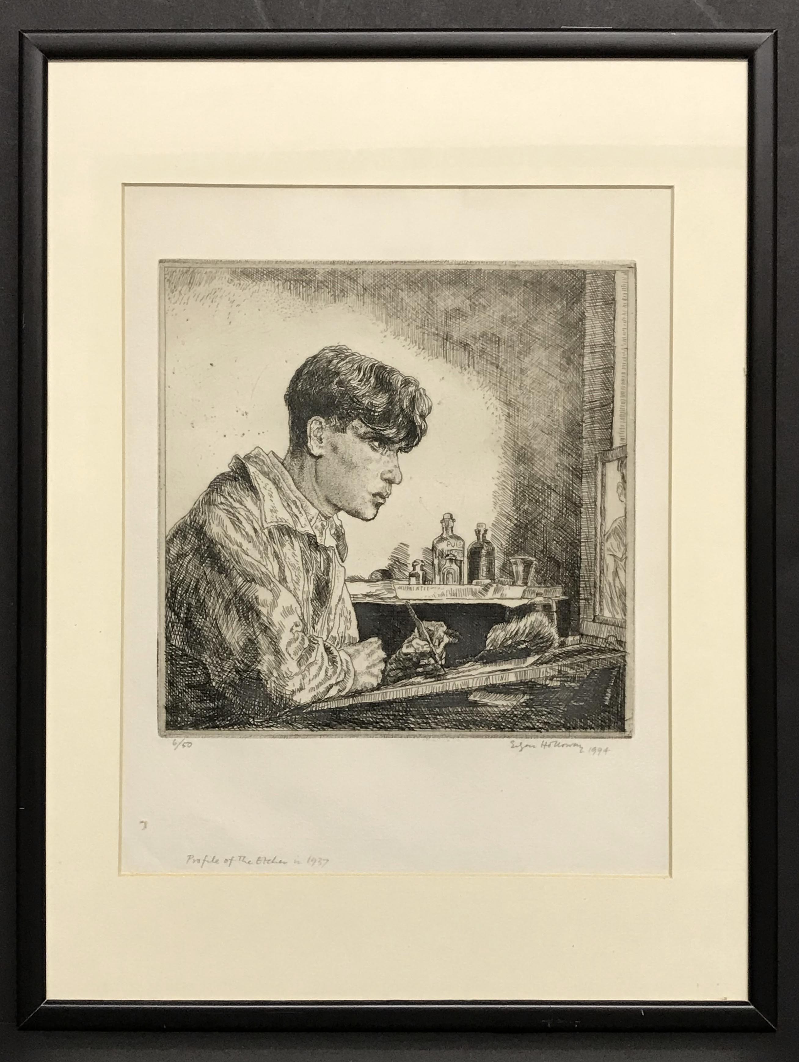 EDGAR HOLLOWAY SIGNED ETCHING