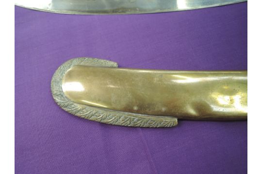 A Light Cavalry sword with curved blade, brass horse head pommel ...
