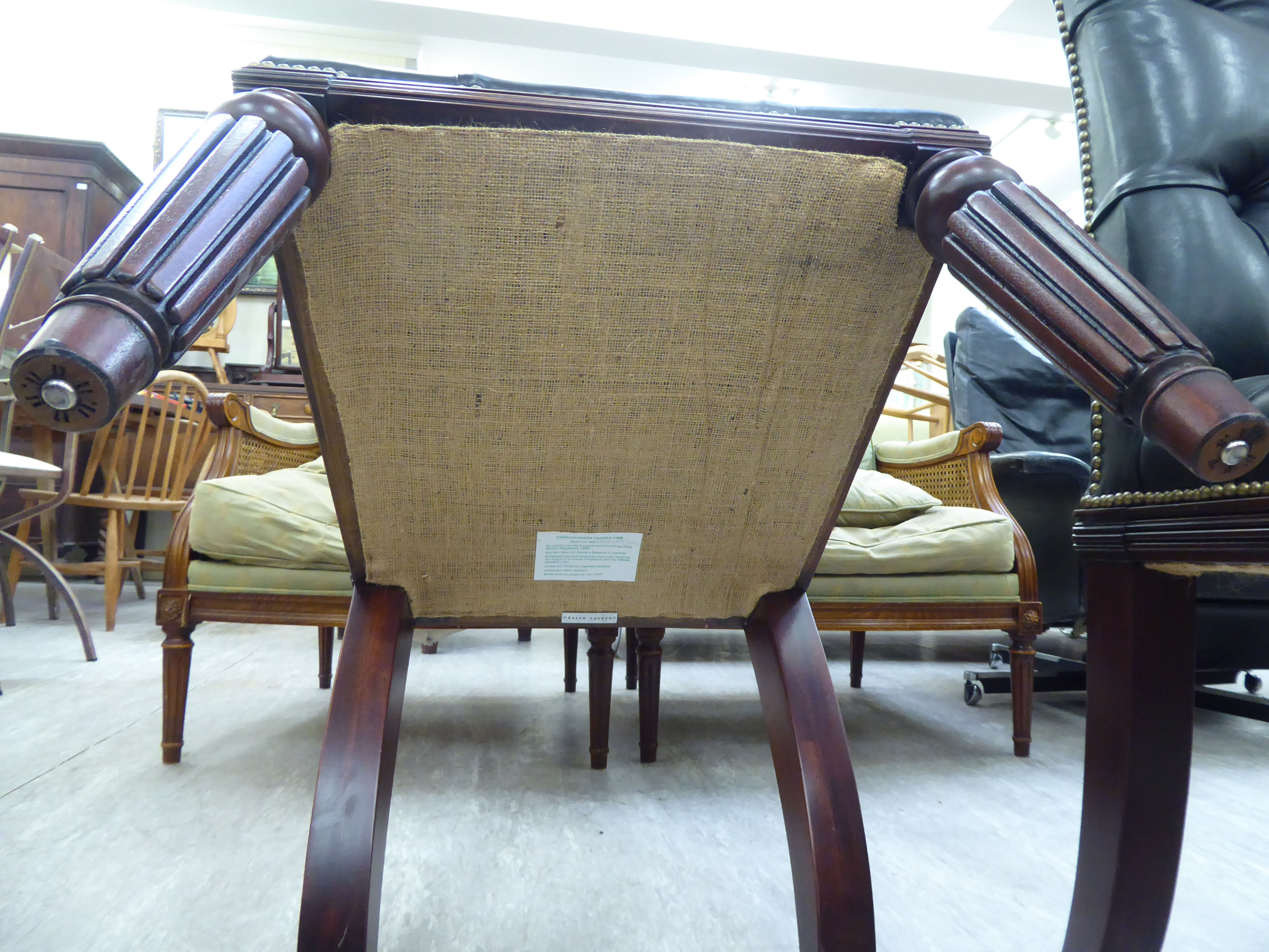A set of four modern Ralph Lauren mahogany framed Telford chairs ...