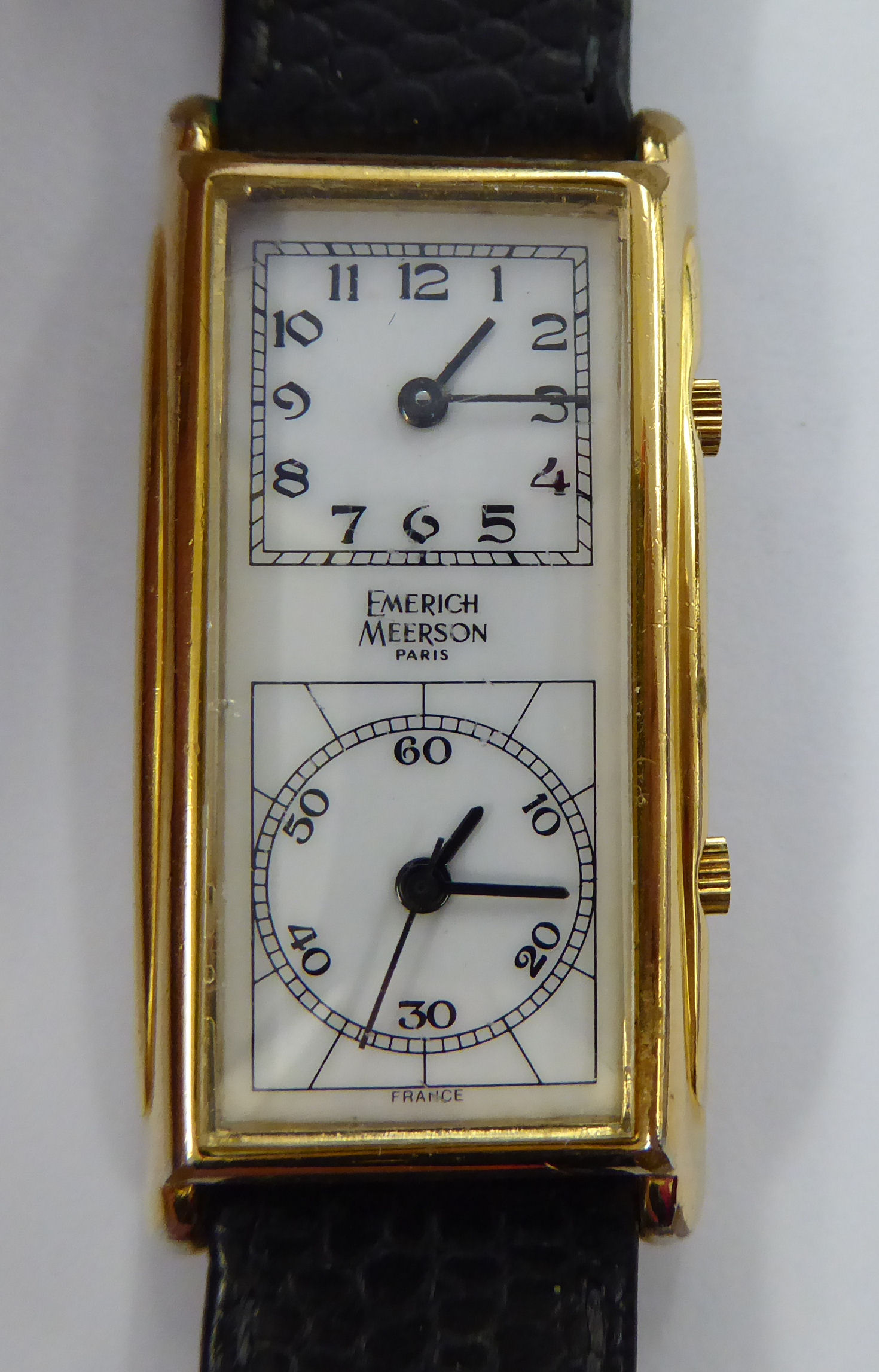 An Emerich Meerson of Paris gold plated and stainless steel cased ...