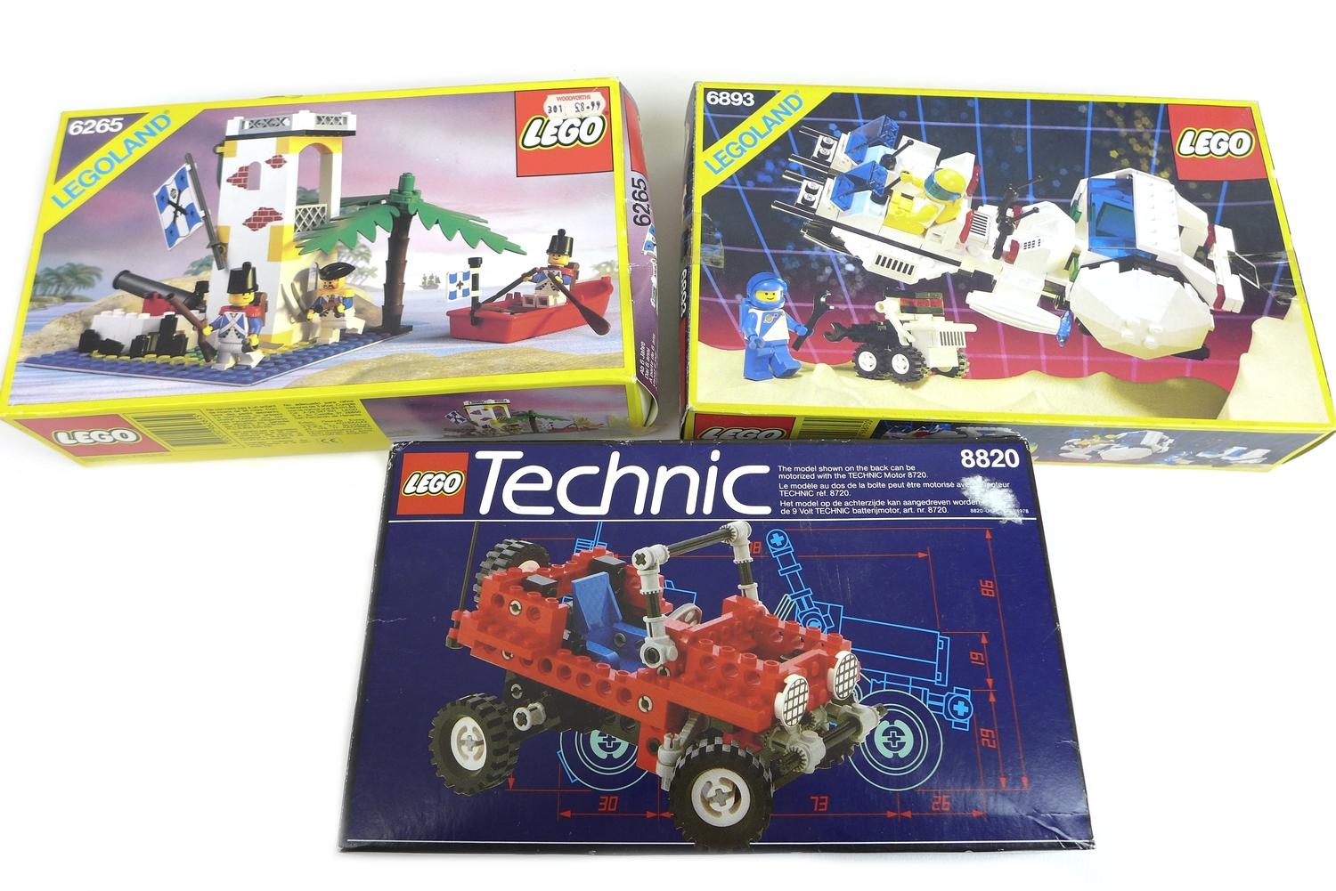 A collection of eleven opened 1980s early 1990s Lego and Technical Lego ...