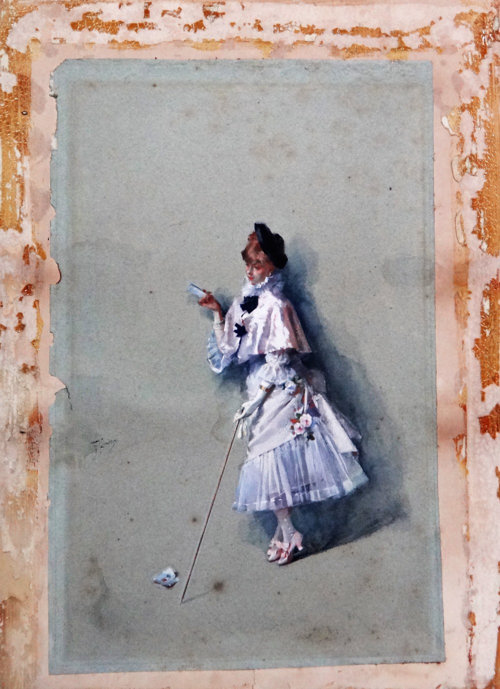 Philippe Jacques Linder (1835-1914), Jeune Fille, watercolour and ...