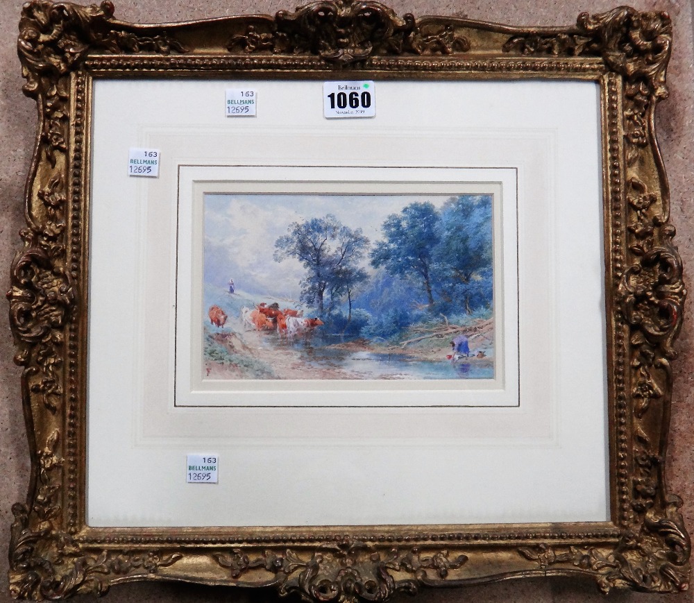 Myles Birket Foster (1825-1899), At the stream, watercolour, signed ...