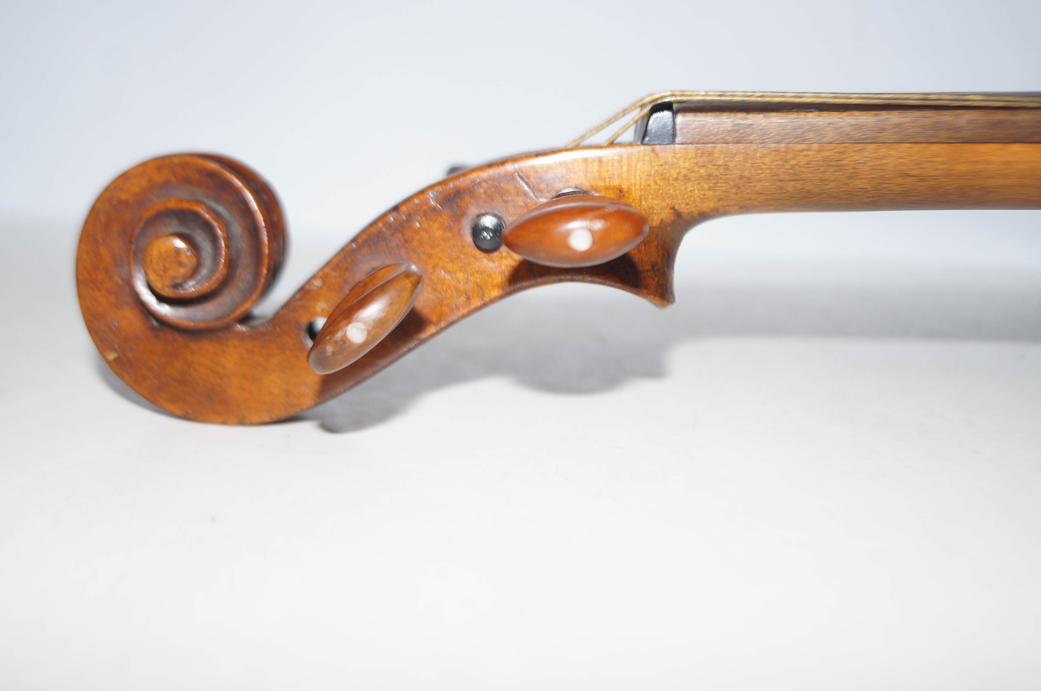 Early two piece back violin, Label inside states Antonius Stradivarius ...