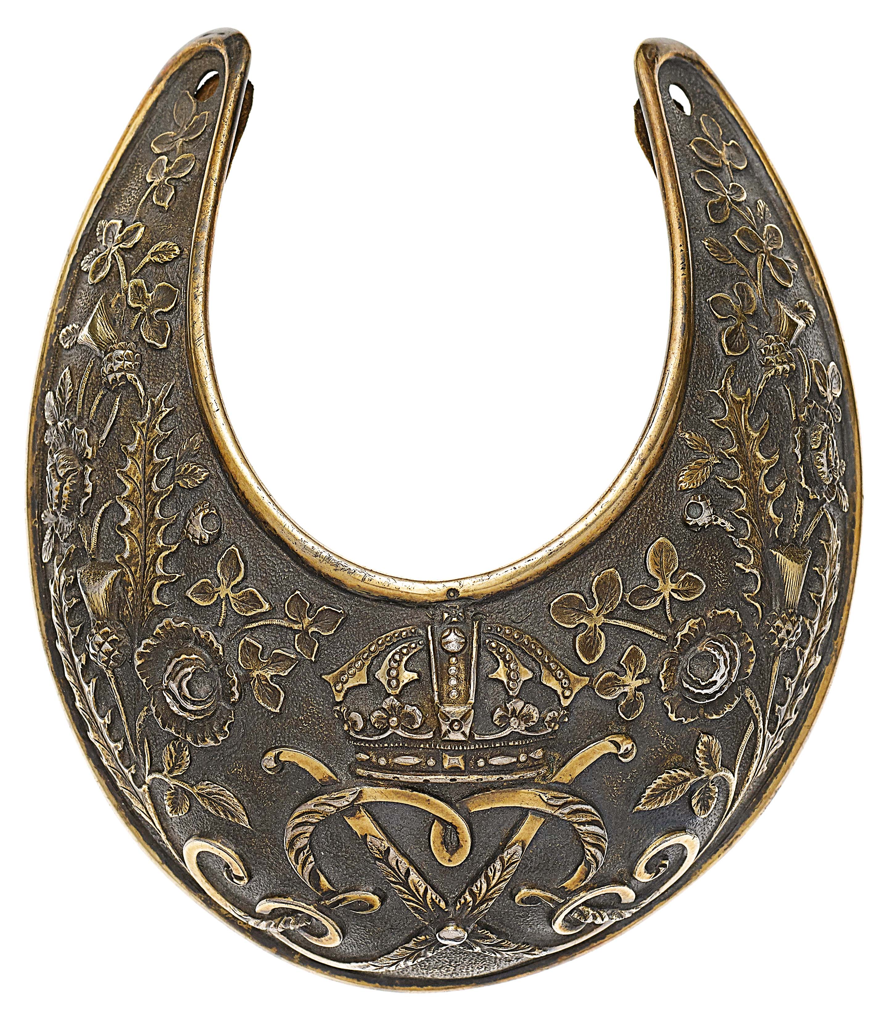 Georgian Officer’s gorget circa 1801-16.A good scarce example. Silver ...