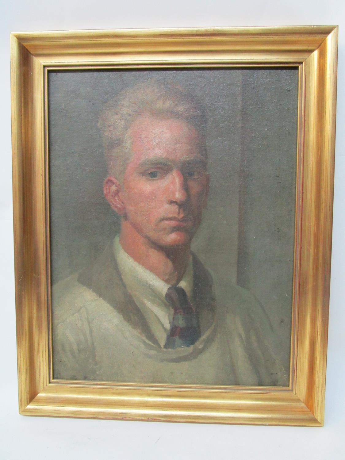 Gerald A Cooper RA British (1898-1975) - a self portrait wearing a ...