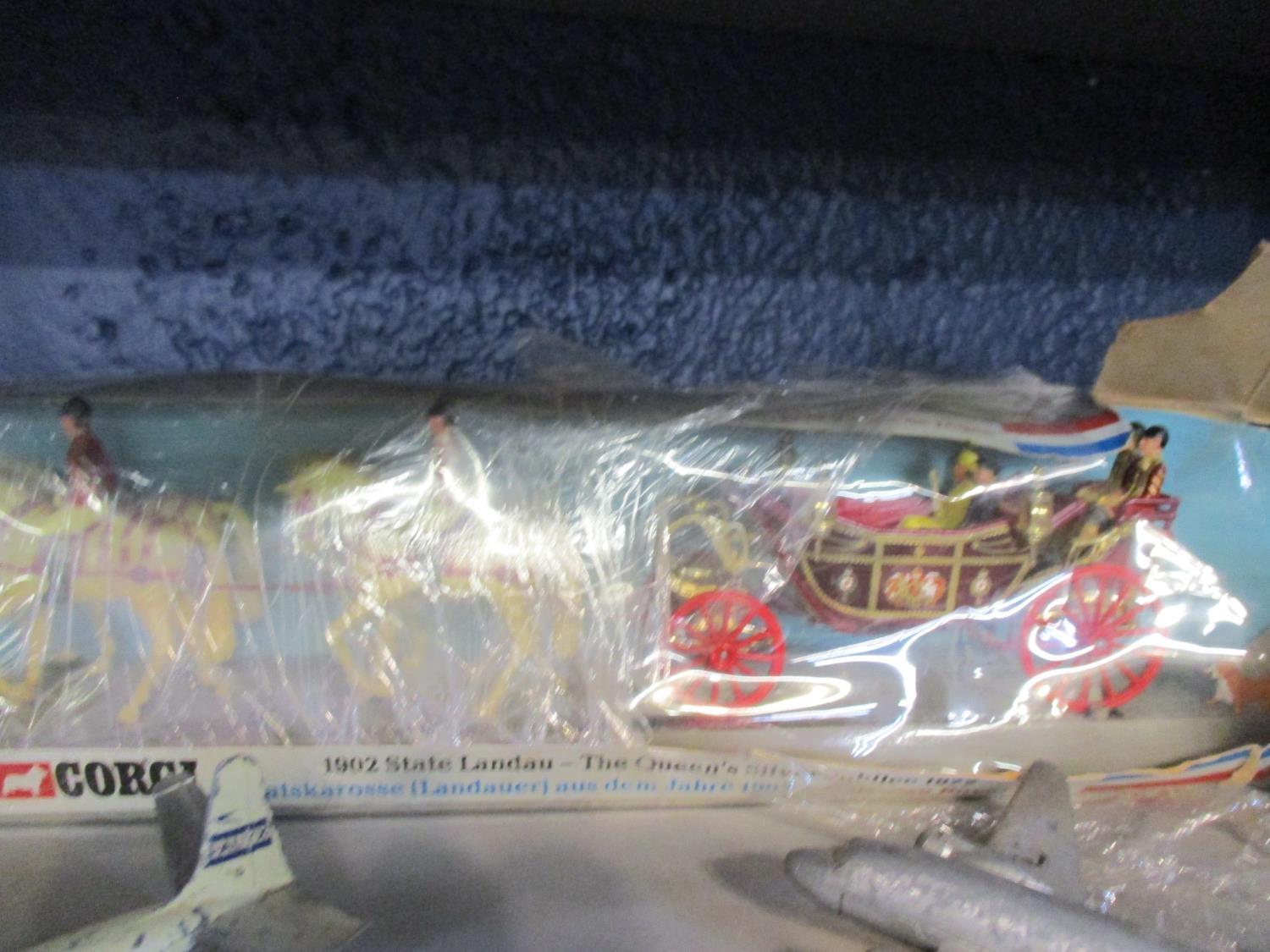 A Corgi Coronation coach, a Dinky BOAC Comet, a Dinky Viking and other ...