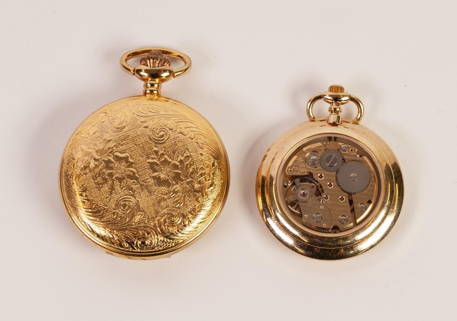 FOX & SIMPSON MODERN GOLD PLATED HUNTER POCKET WATCH with keyless ...