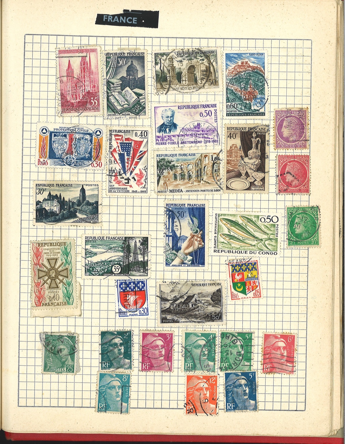 European stamp collection in red Swiftsure expanding stamp album ...