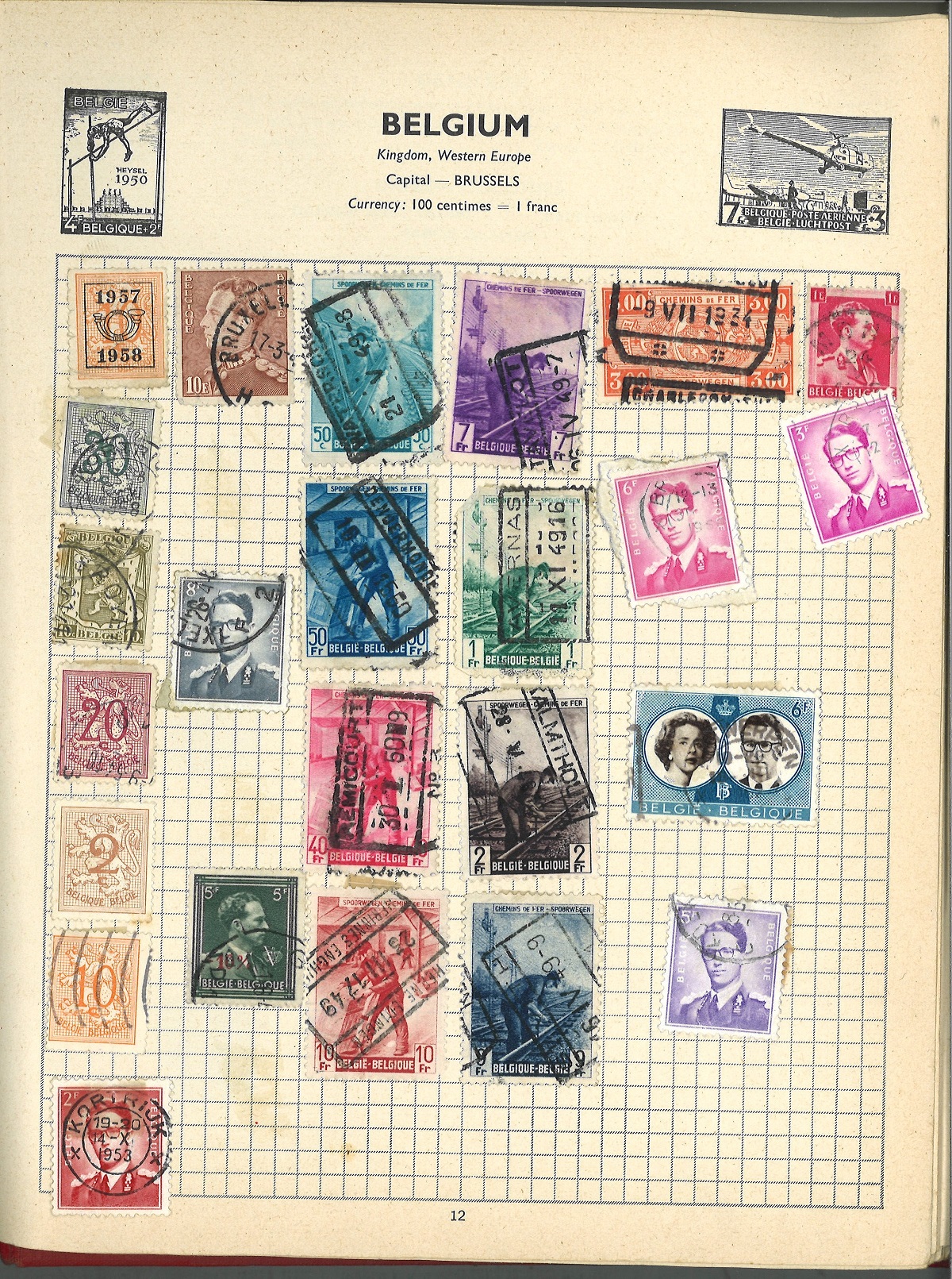 European stamp collection in red Swiftsure expanding stamp album ...