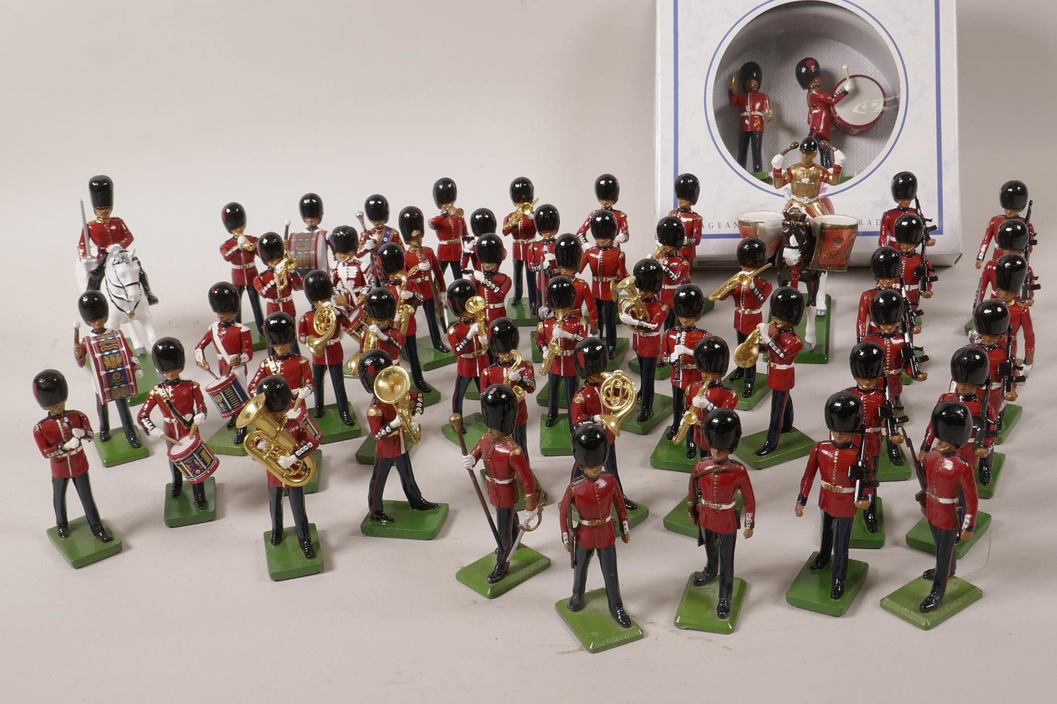 A quantity of Britains Royal Coldstream Guard figures including band ...