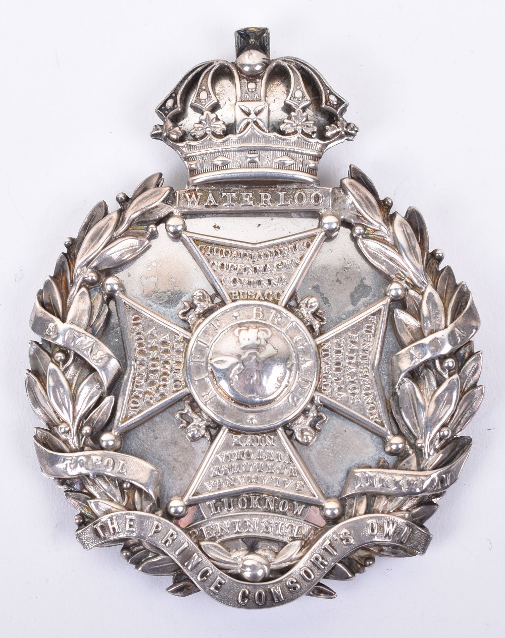 Victorian Rifle Brigade Officers Cross Belt Plate, un-marked silver ...