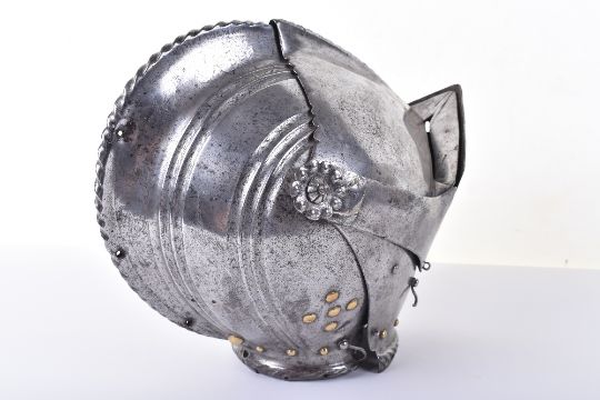 Rare Composite South German Close Helmet c.1540, fluted skull etched ...