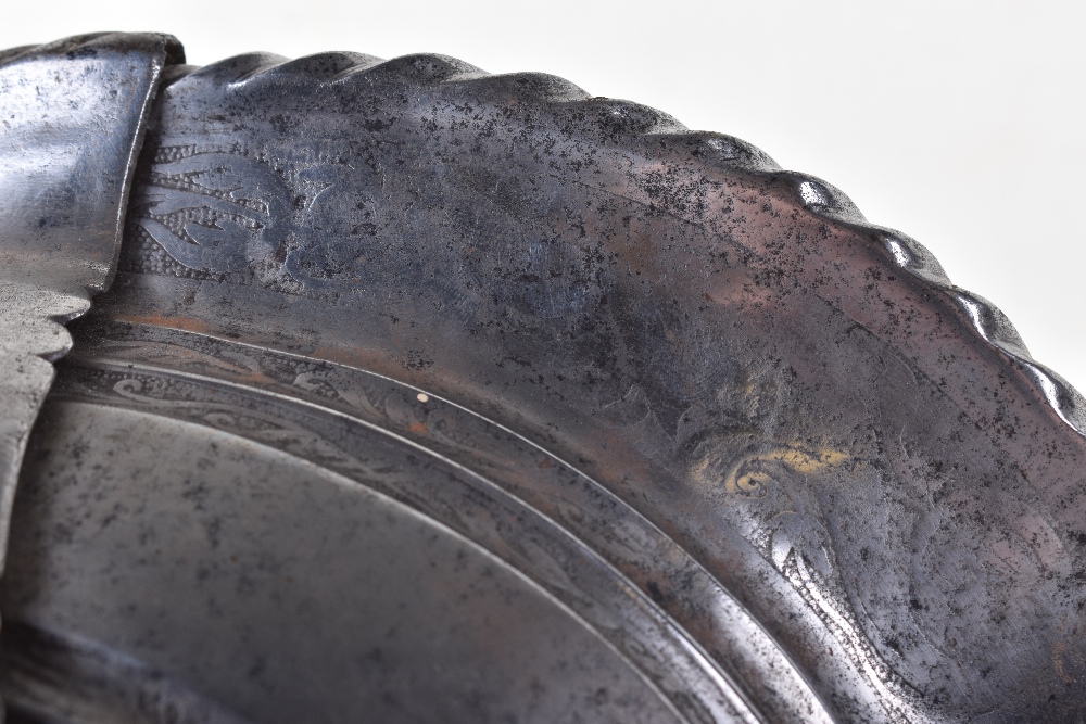 Rare Composite South German Close Helmet c.1540, fluted skull etched ...