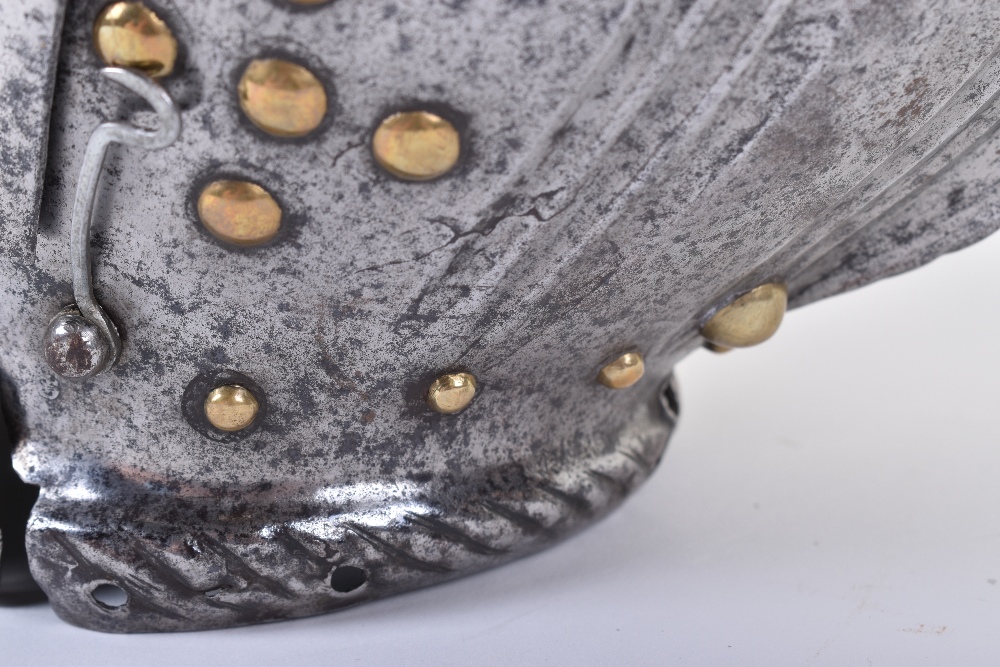 Rare Composite South German Close Helmet c.1540, fluted skull etched ...