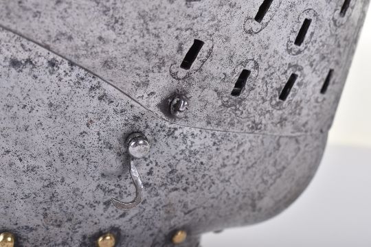 Rare Composite South German Close Helmet c.1540, fluted skull etched ...