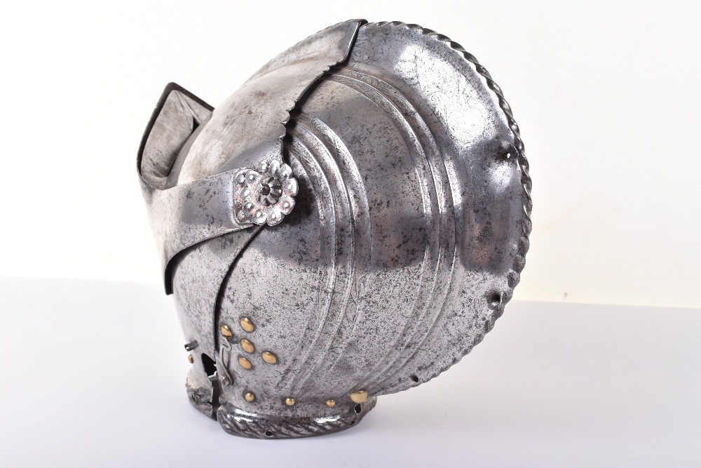Rare Composite South German Close Helmet c.1540, fluted skull etched ...