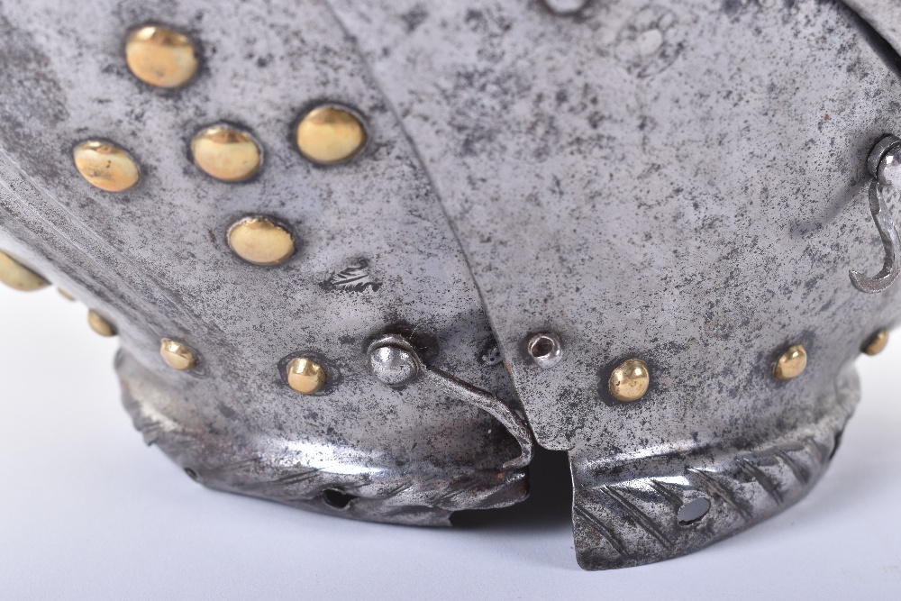 Rare Composite South German Close Helmet c.1540, fluted skull etched ...