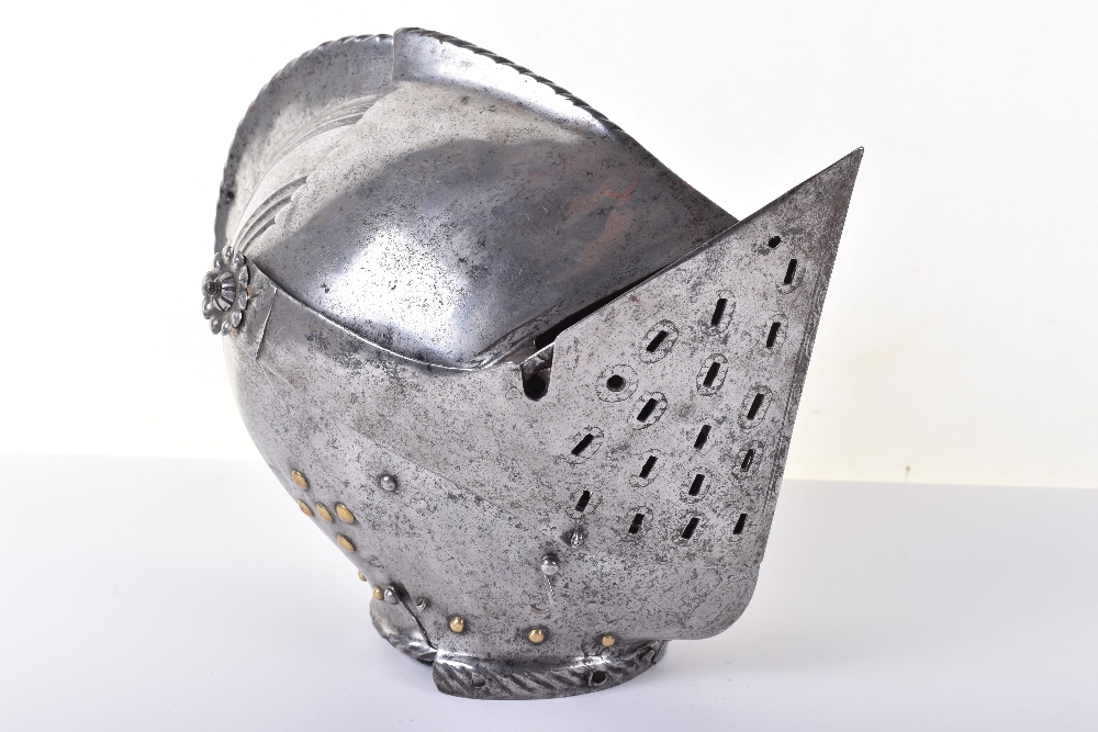 Rare Composite South German Close Helmet c.1540, fluted skull etched ...