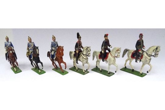 German made mounted 56mm scale Bavarian Dragoons two Trumpeters and ...