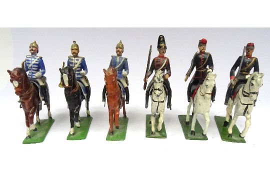 German made mounted 56mm scale Bavarian Dragoons two Trumpeters and ...