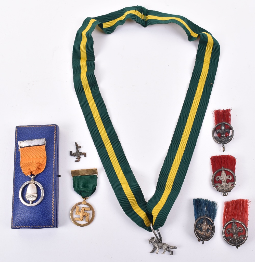 A number of 1930’s scouts medals and badges, including the Silver Wolf ...