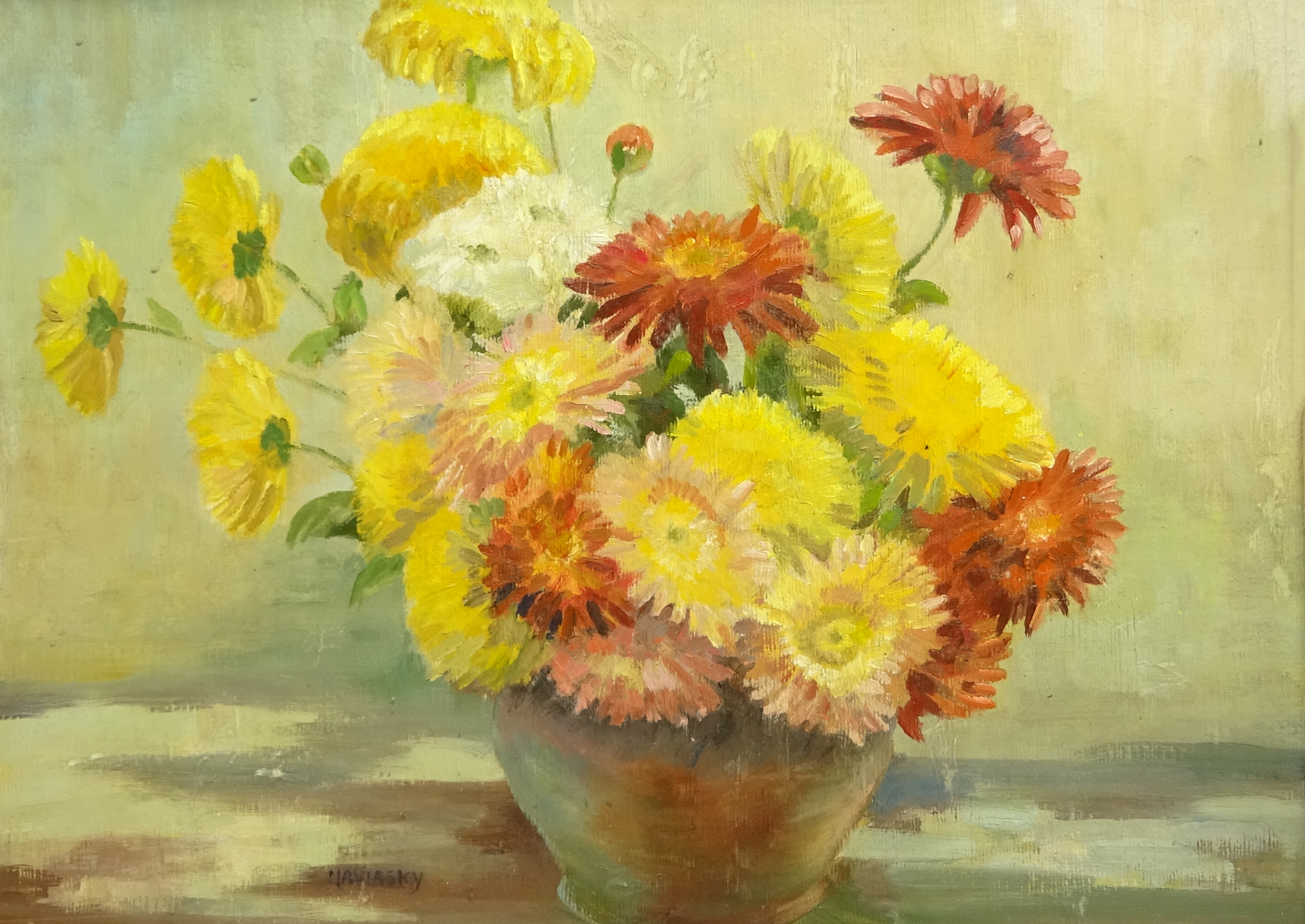 Philip Naviasky (British 1894-1983): Still Life of Flowers, oil on ...