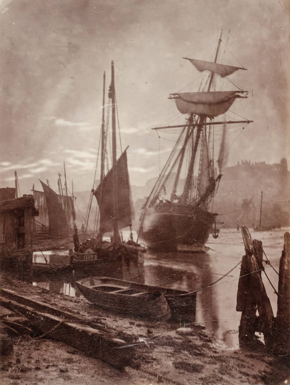 * Sutcliffe (Frank Meadow, 1853-1941). Whitby Harbour, circa 1885-90 ...