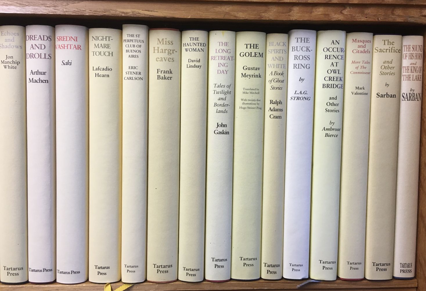Tartarus Press. A group of 31 titles published by Tartarus Press ...