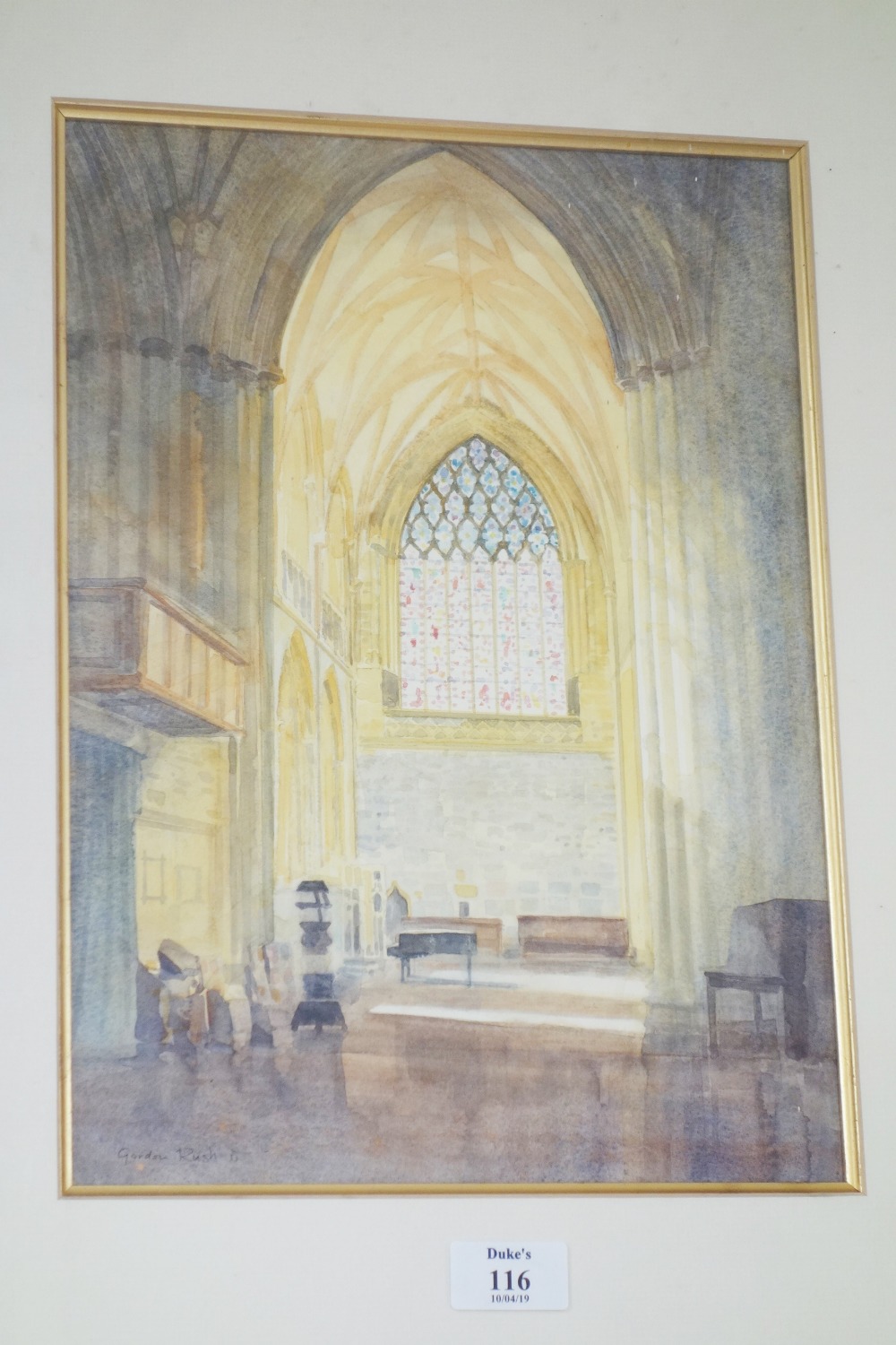 •GORDON RUSHMER (b. 1946) "Milton Abbey", signed lower left ...