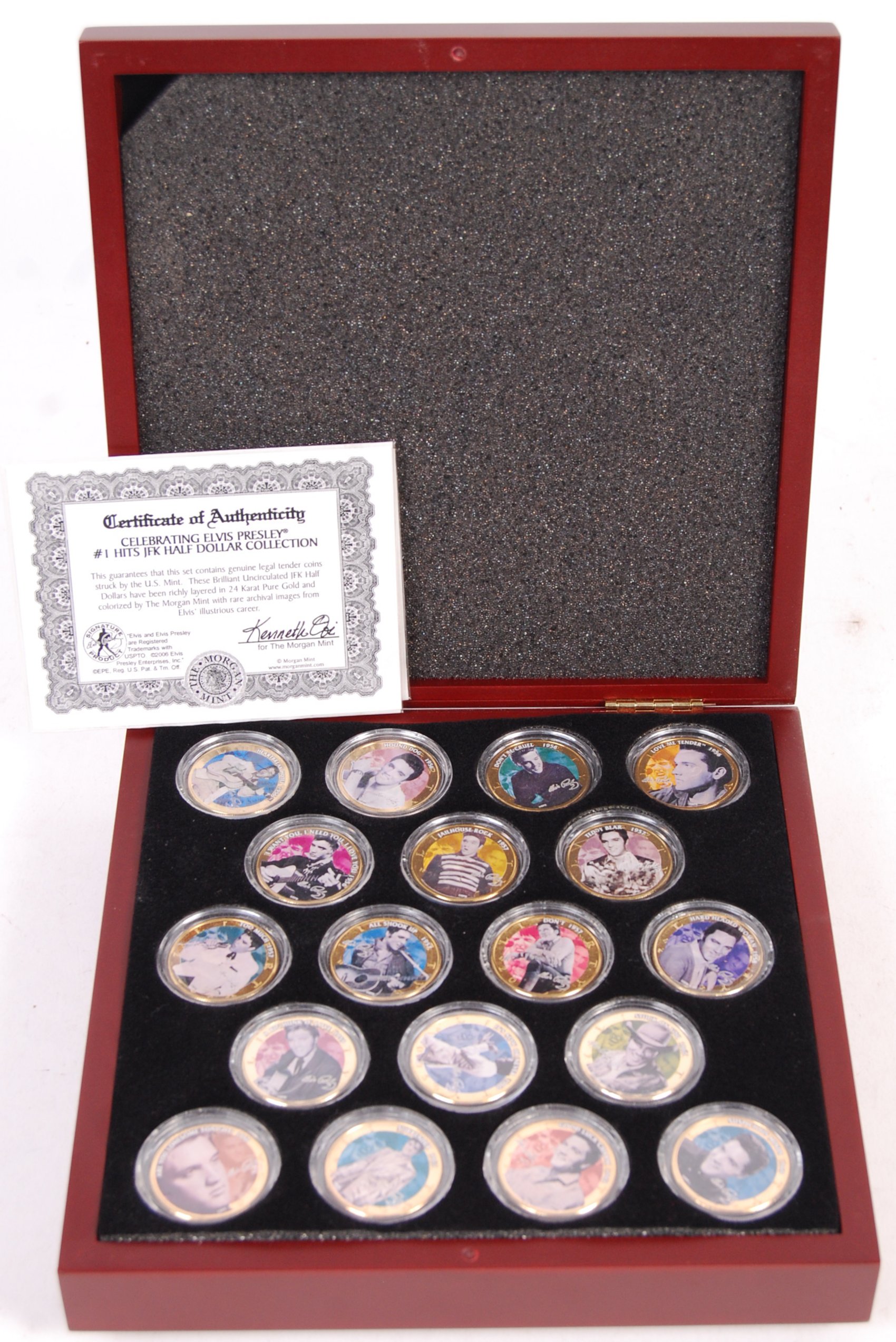 Elvis Presley - a Morgan Mint issued American ' JFK Half Dollar #1 Hits ...