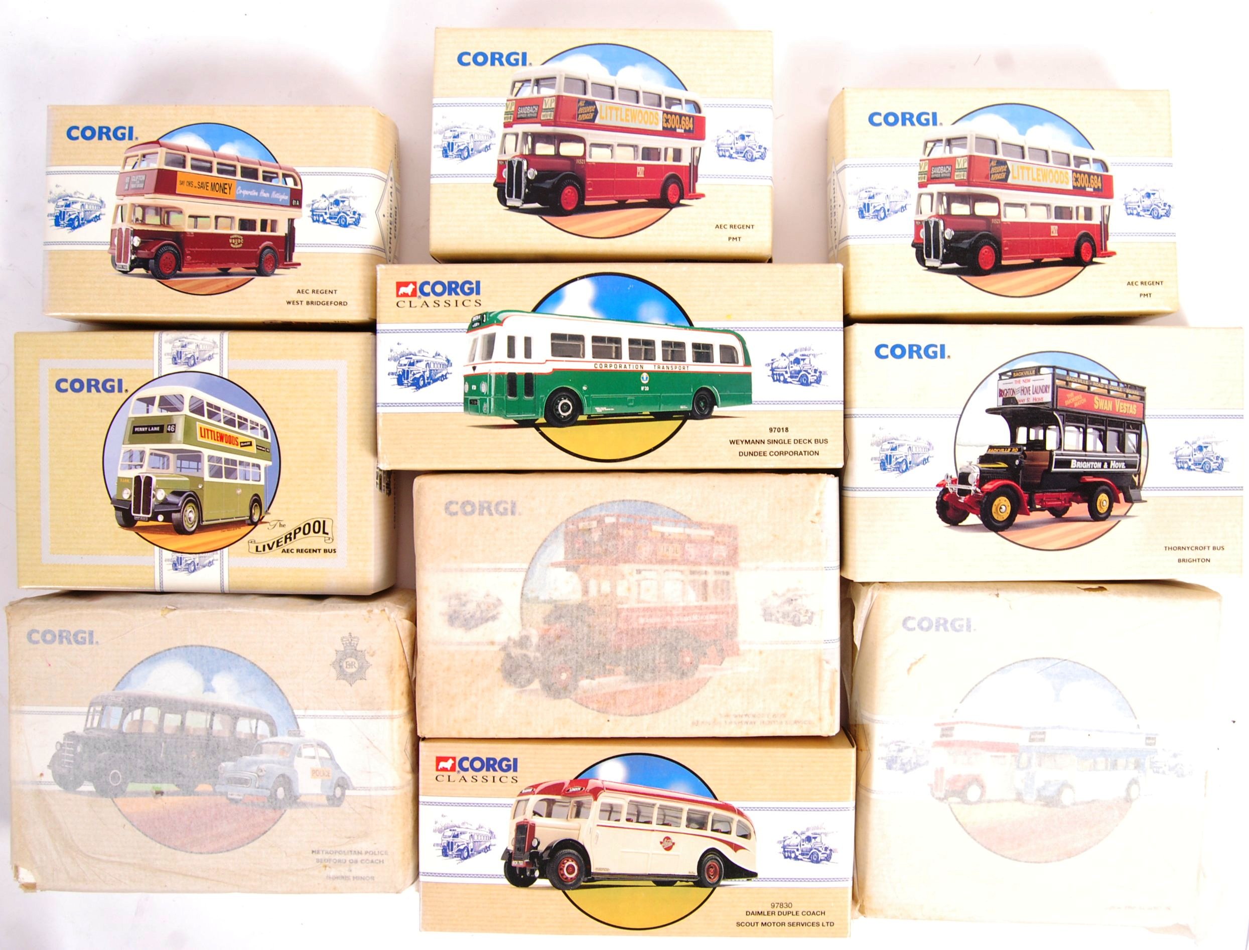 A collection of ten Corgi Classic Commercial diecast boxed models ...