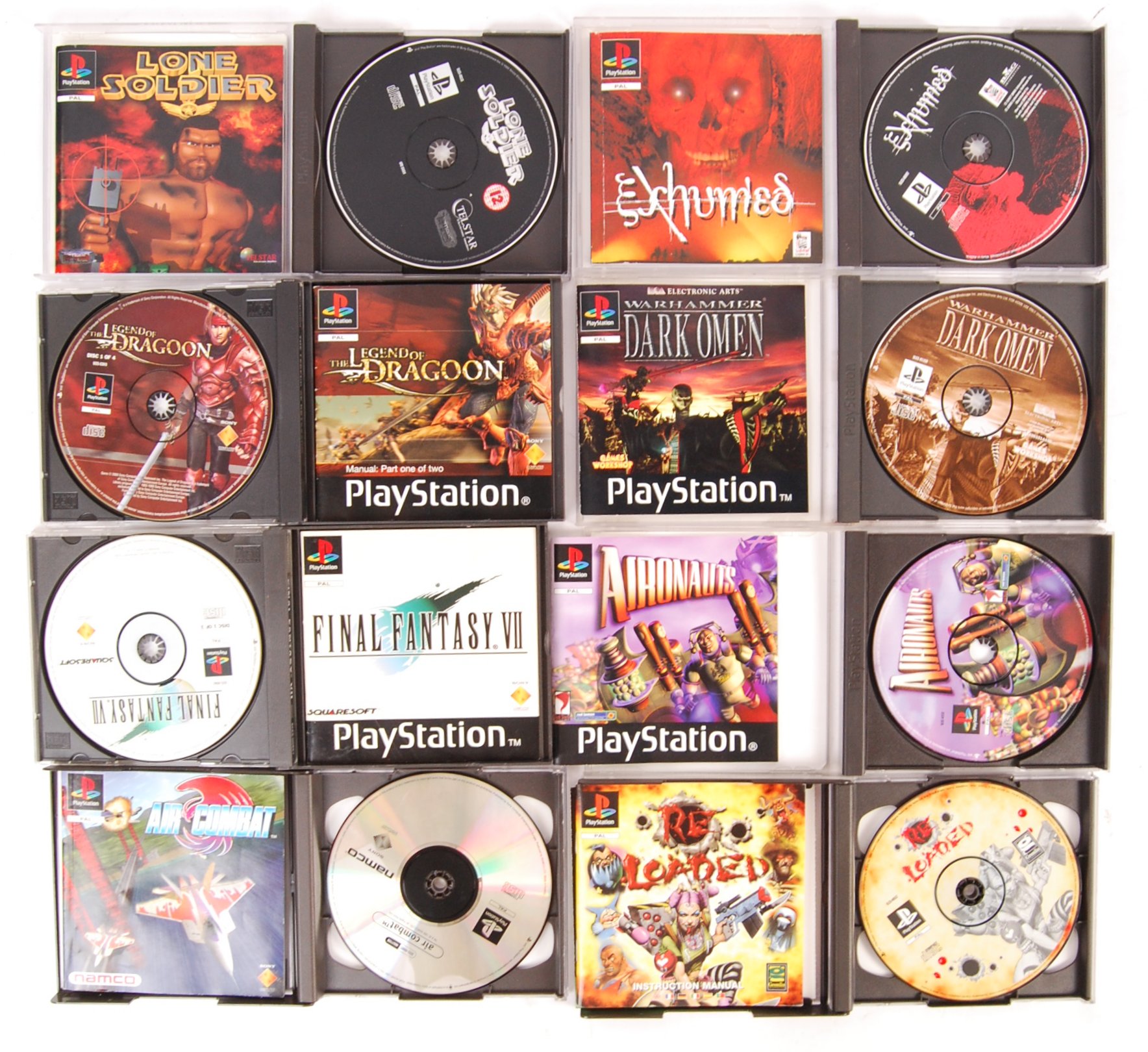A collection of good assorted vintage PS1 PlayStation video computer ...