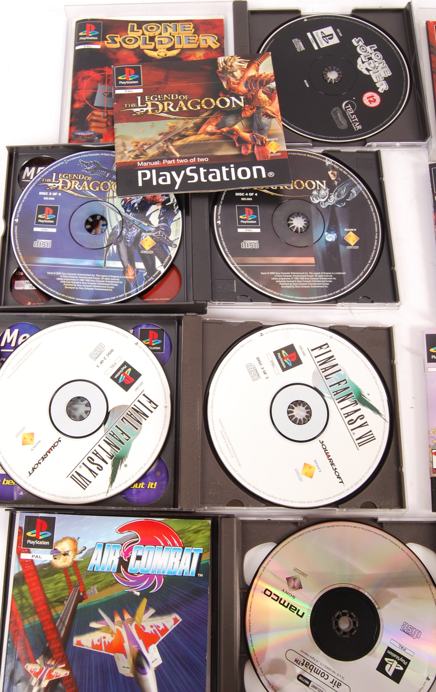 A collection of good assorted vintage PS1 PlayStation video computer ...