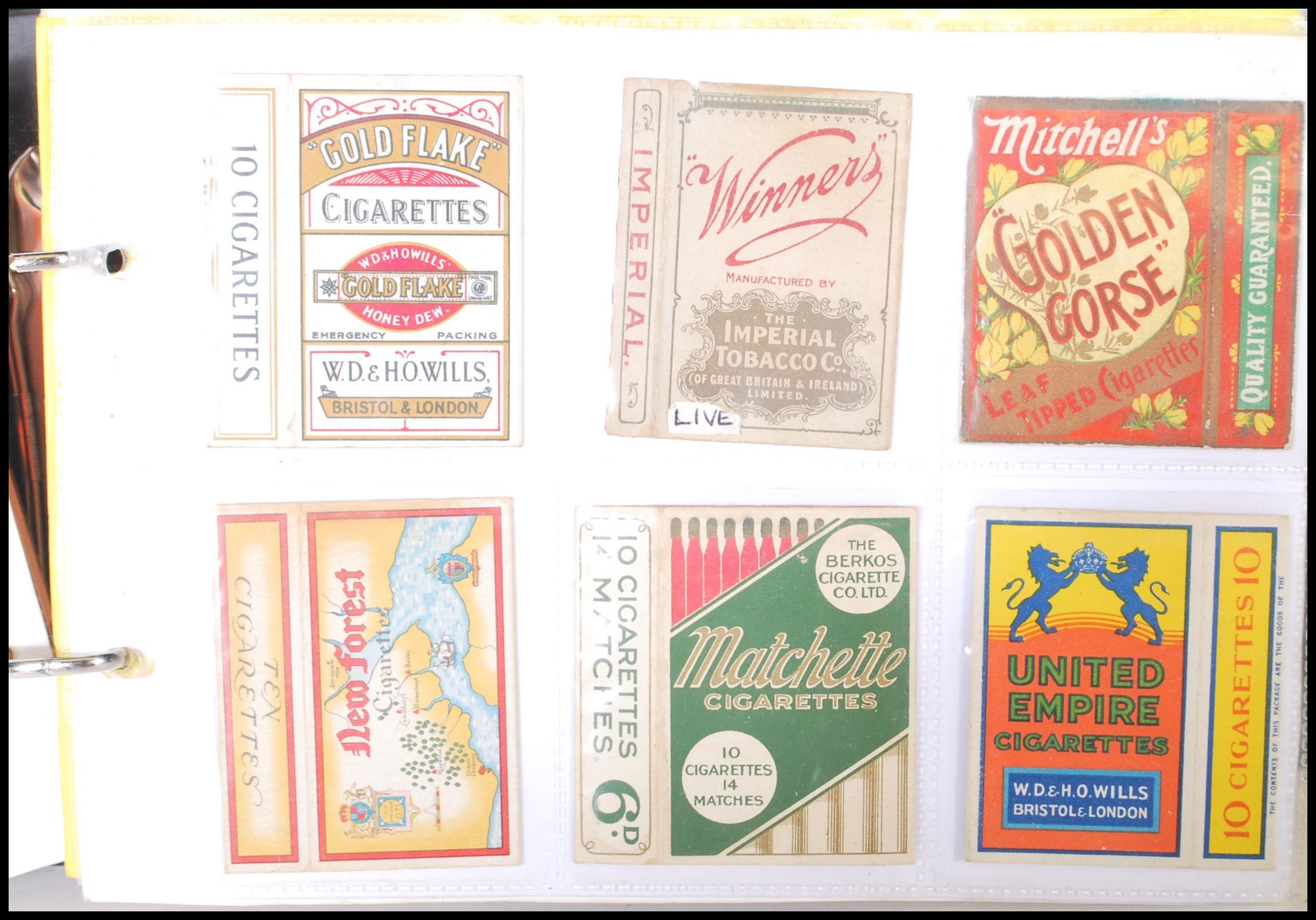 A collection of vintage 20th Century cigarette boxes over three albums ...