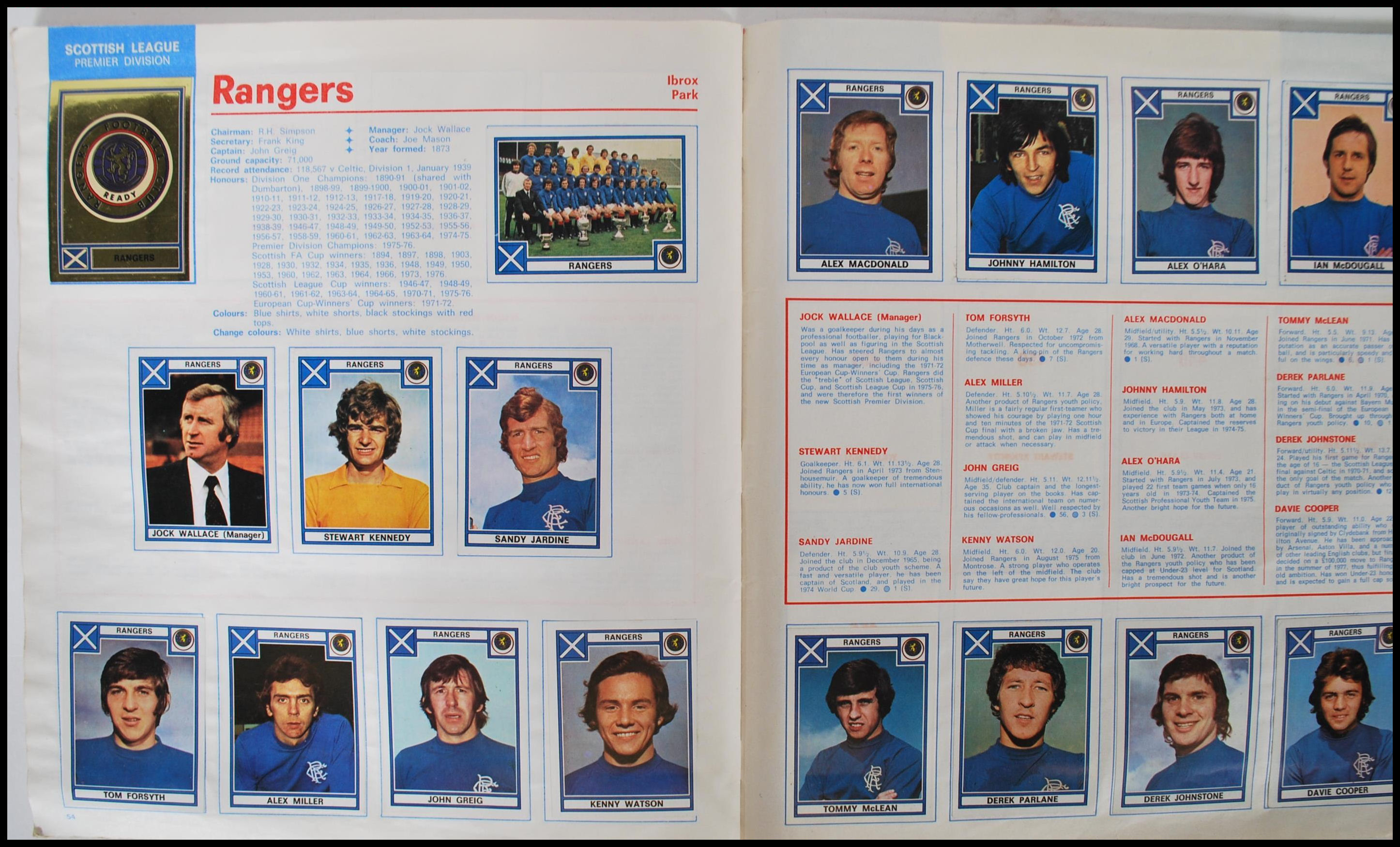 A Figurine Panini Football 78 collectors sticker album, the sticker ...