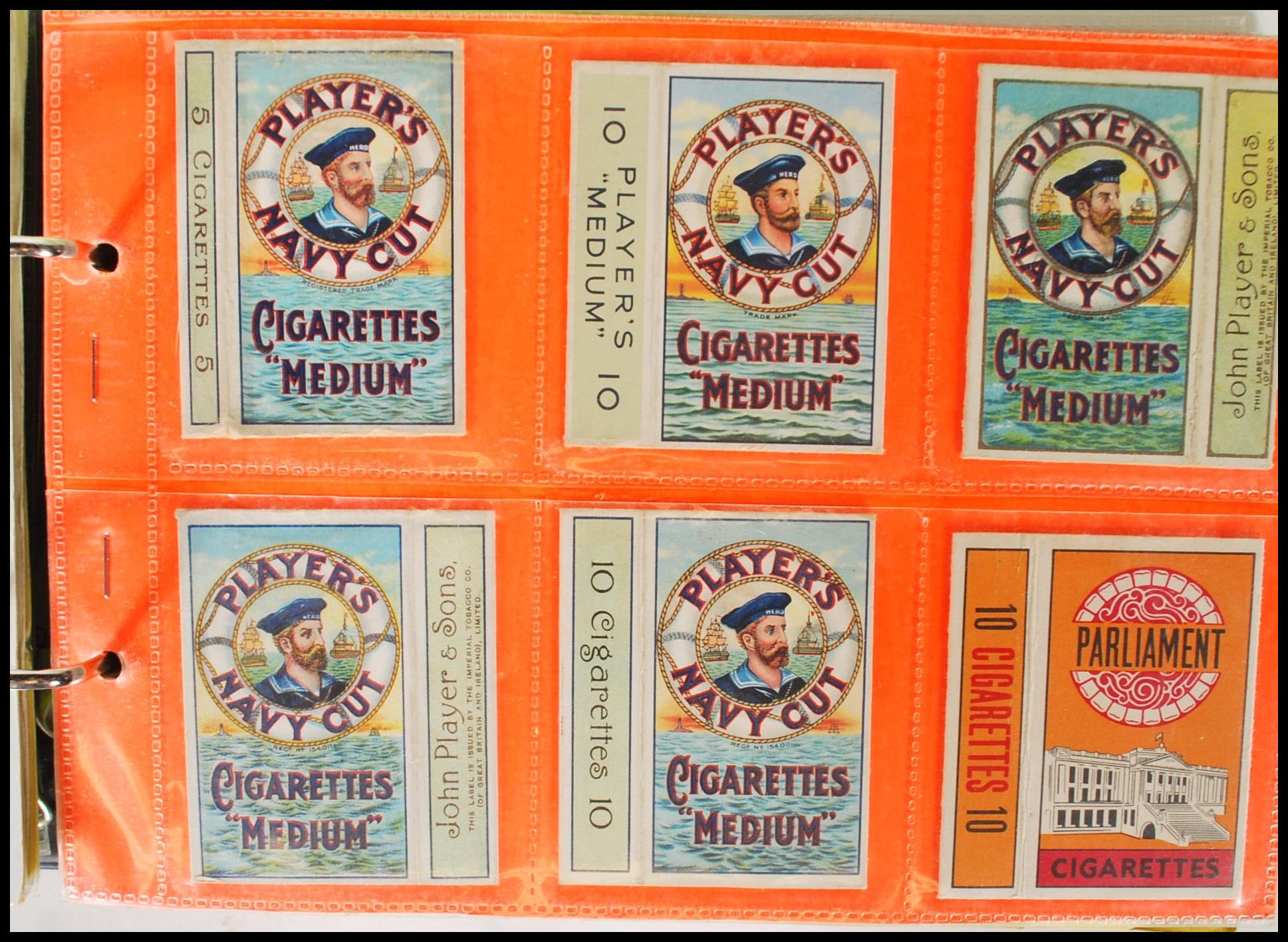 A collection of vintage 20th Century cigarette boxes over three albums ...