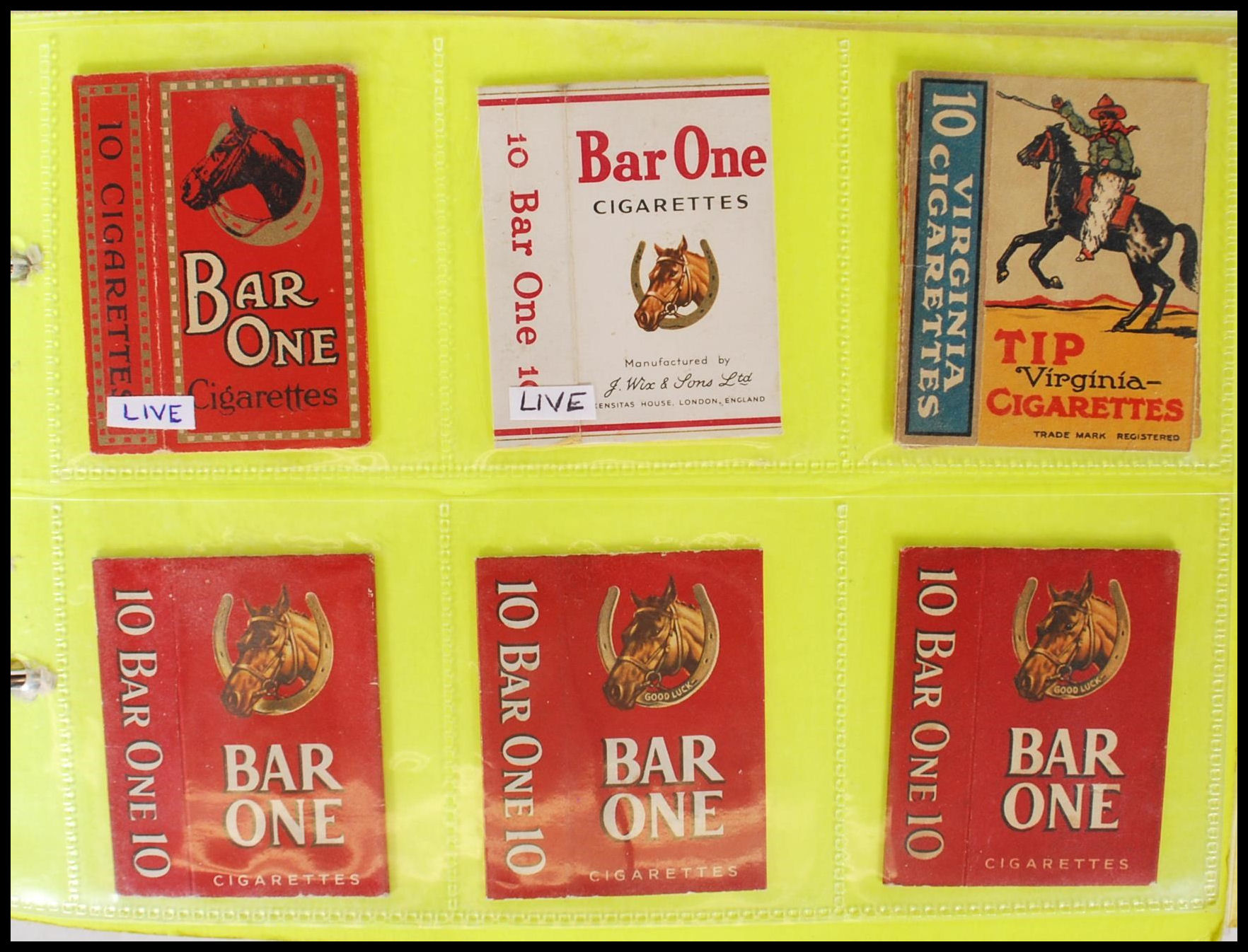 A collection of vintage 20th Century cigarette boxes over three albums ...