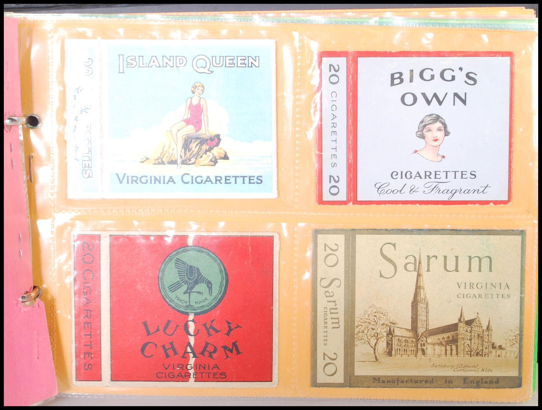 A collection of vintage 20th Century cigarette boxes over three albums ...