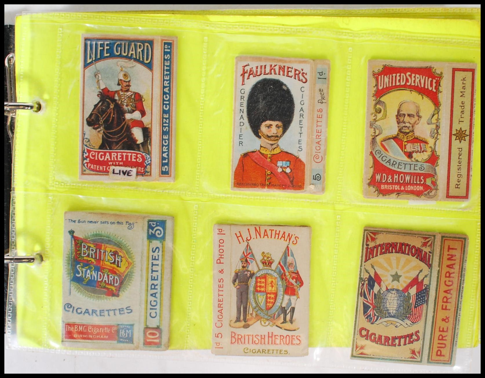 A collection of vintage 20th Century cigarette boxes over three albums ...