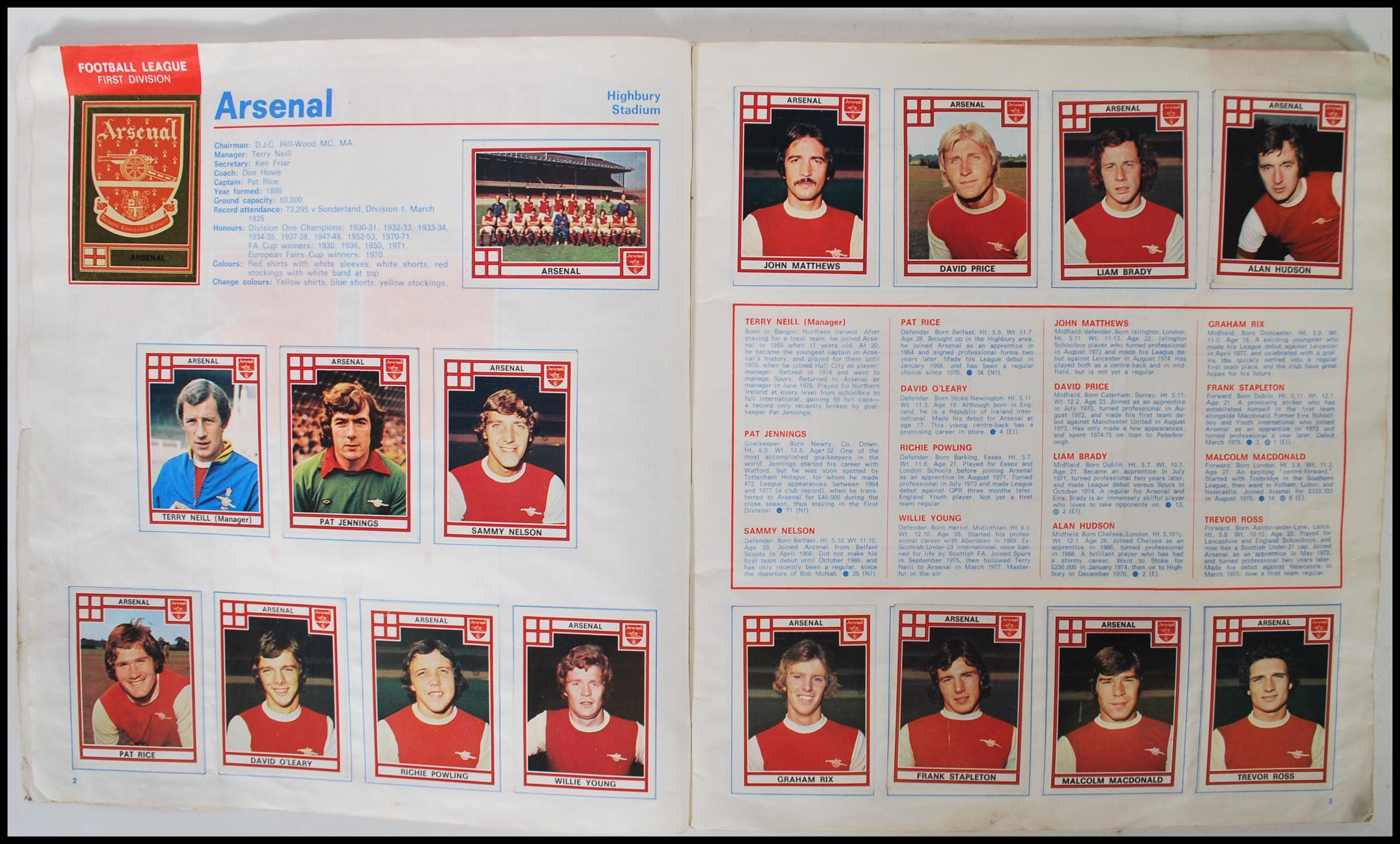 A Figurine Panini Football 78 collectors sticker album, the sticker ...